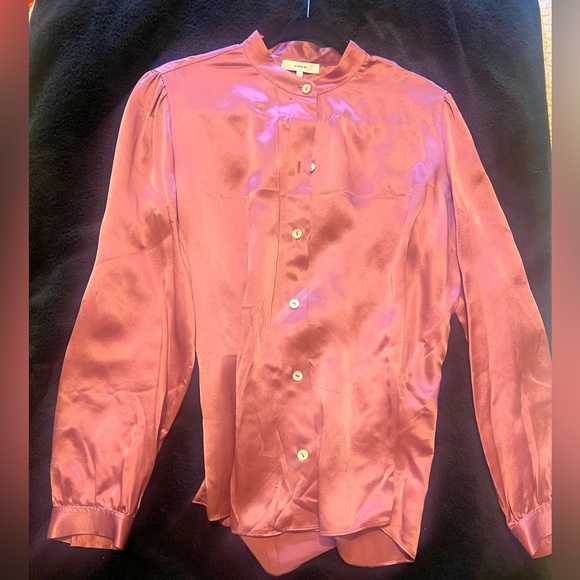 Vince | Tops | Rose Gold Button Up 0 Silk Shirt | Poshmark